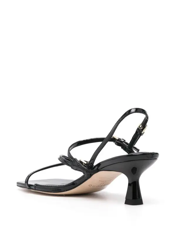 Sandro Patent Leather Strappy Sandals - Black