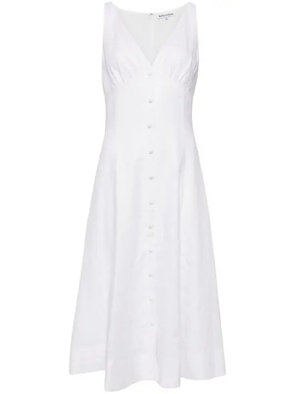 REFORMATION Linen V-neck Dress