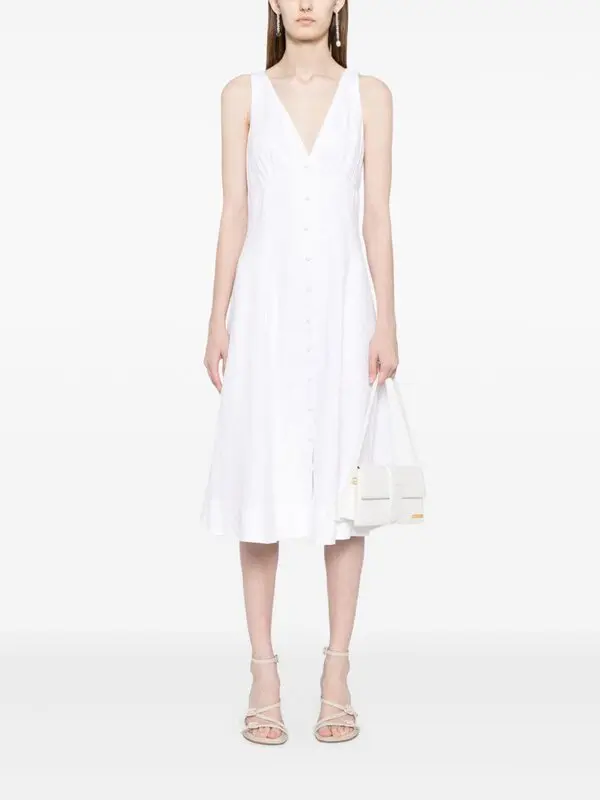 REFORMATION Linen V-neck Dress