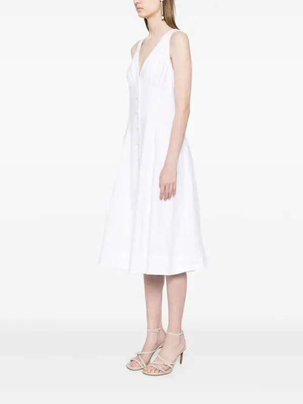 REFORMATION Linen V-neck Dress
