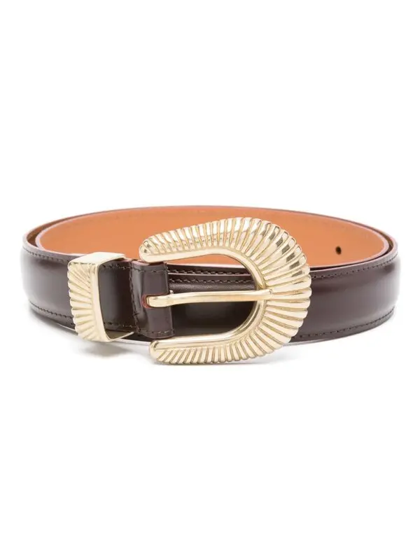 Sandro Engraved Leather Belt - Red