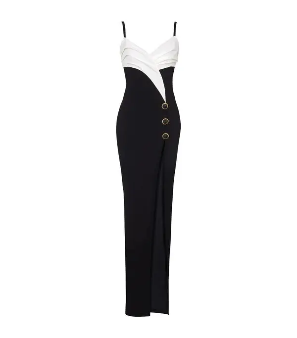 Balmain Crepe Two-tone Dress