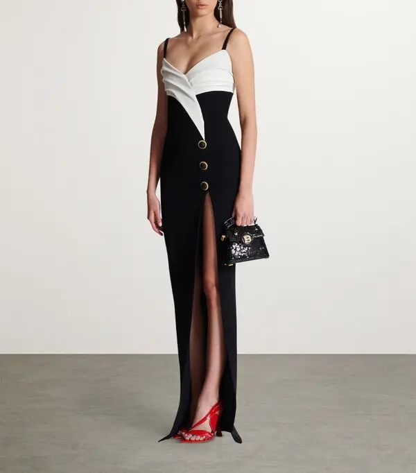 Balmain Crepe Two-tone Dress
