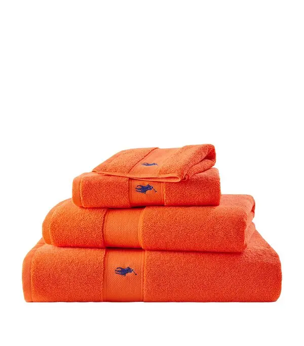 Ralph Lauren Polo Player Guest Towel - Orange