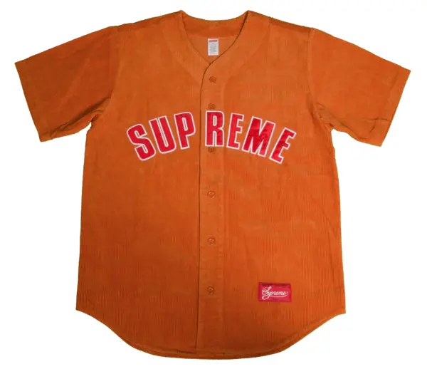 Supreme Corduroy Baseball Jersey - Orange