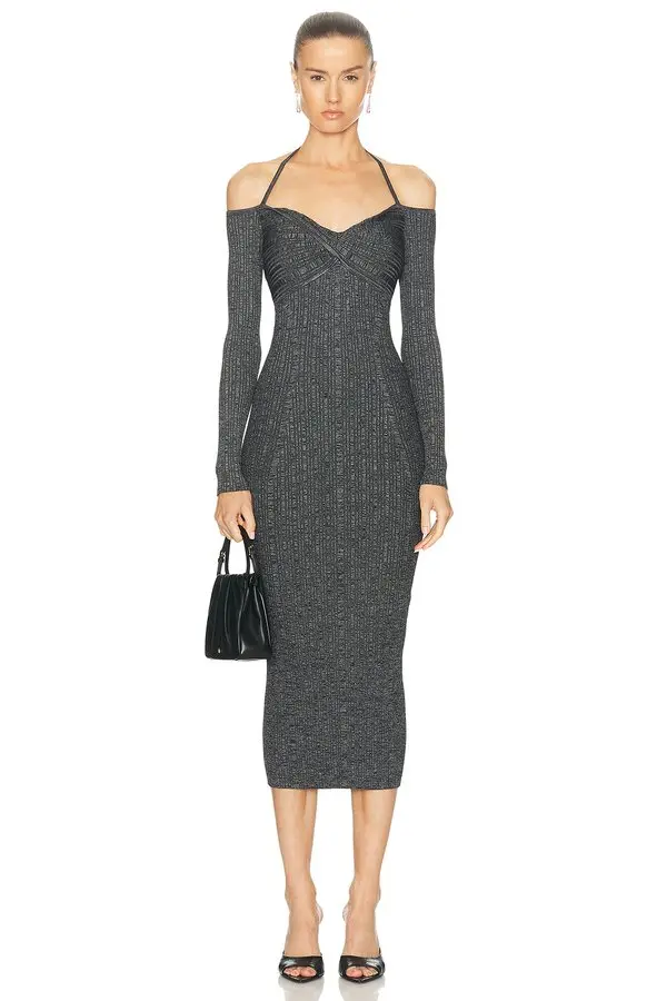 Moschino Long Sleeve Dress - Multi Black