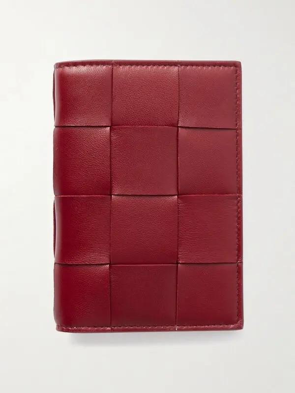 Bottega Veneta Cassette Intrecciato Leather Passport Holder - Red