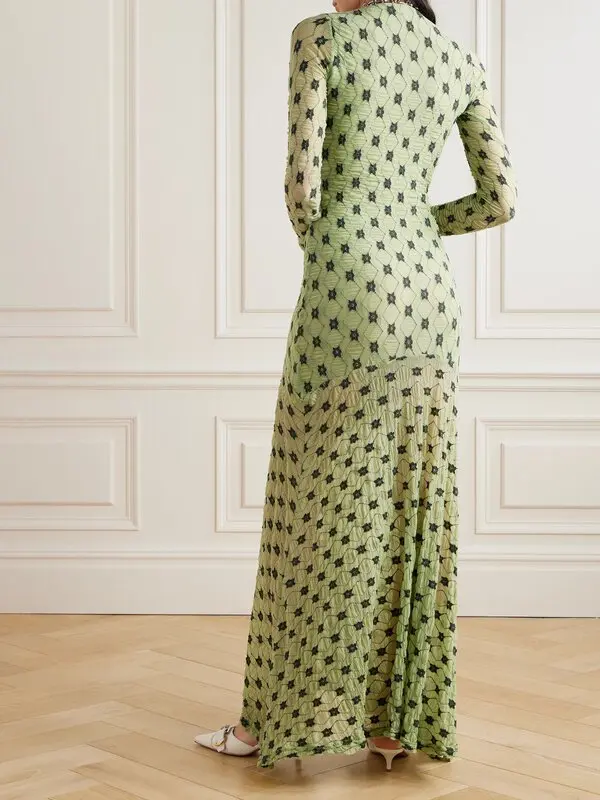 Siedres Jolli Embroidered Mesh Maxi Dress In Multi - 50% Off | Editorialist