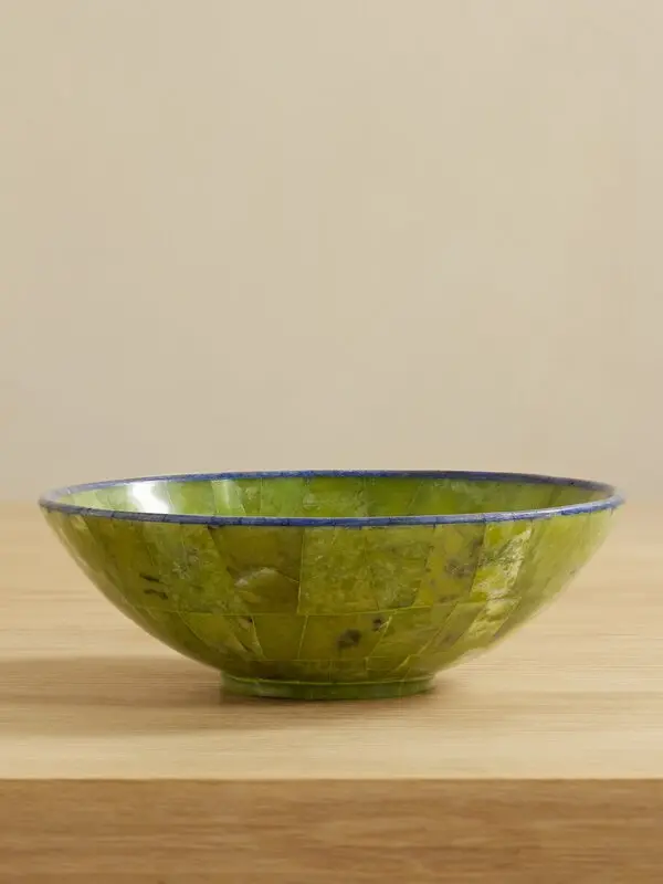 Jia Jia Serpentine And Lapis Lazuli Bowl - Green