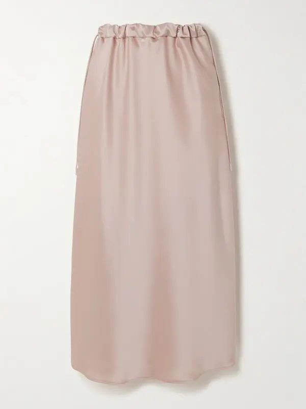 Max Mara Editore Satin Midi Skirt - Pink