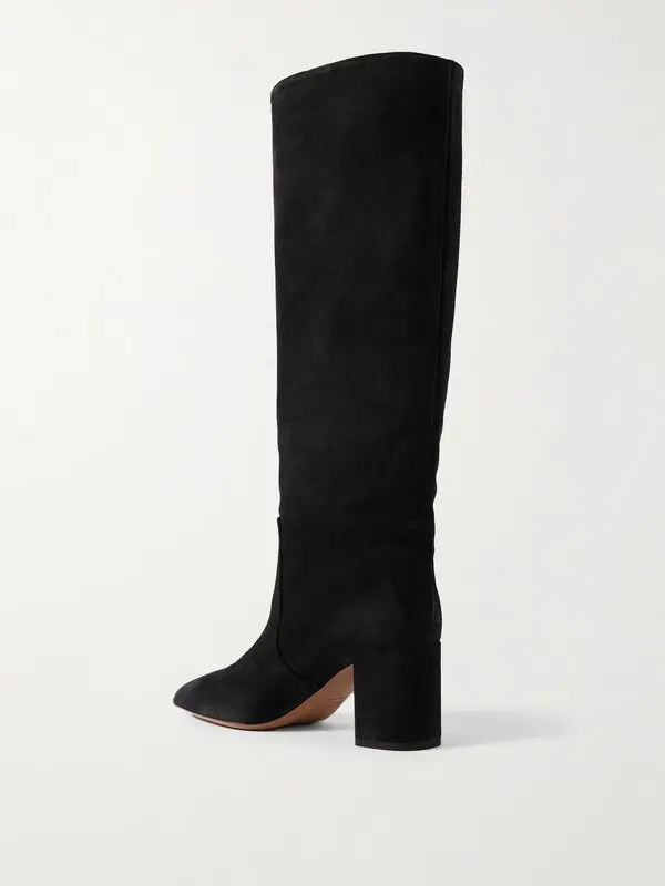 Paris Texas Anja 70 Suede Knee High Boots - Black