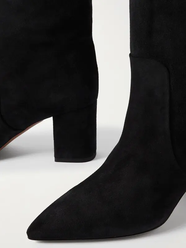 Paris Texas Anja 70 Suede Knee High Boots - Black