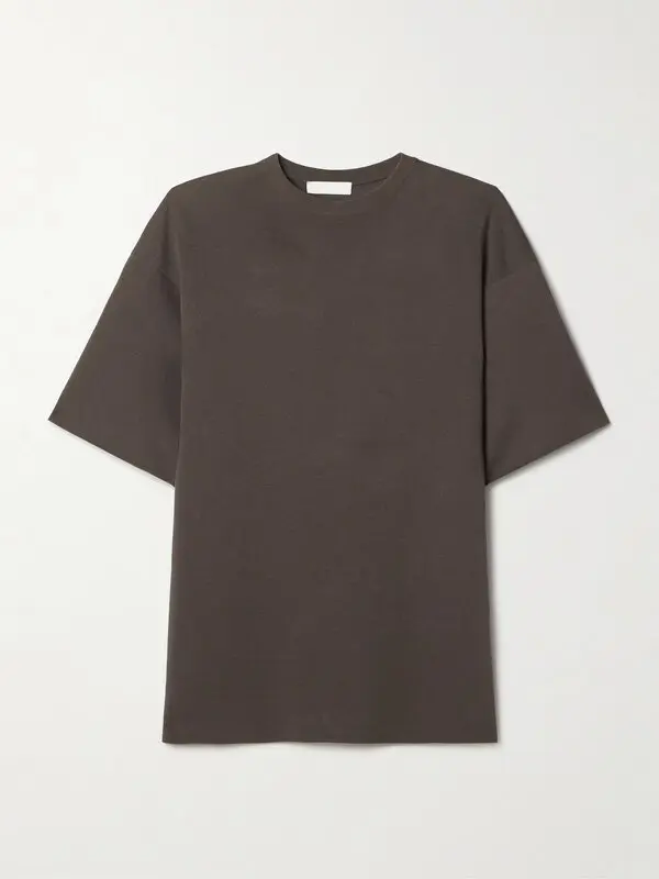 FFORME Dwyn Wool And Cotton-blend T-shirt - Brown