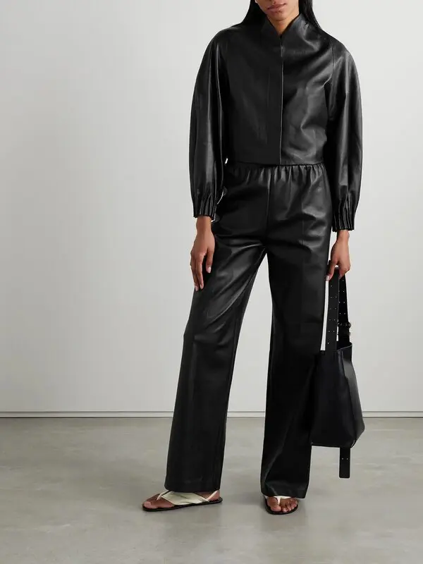 FFORME Murphy Leather Wide-leg Pants