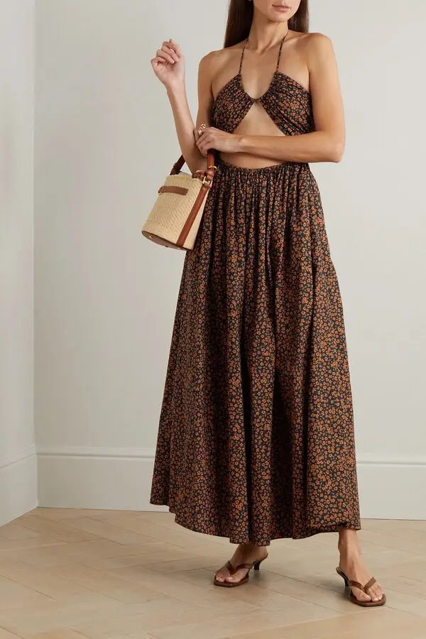 Matteau Cutout Floral-print Maxi Dress