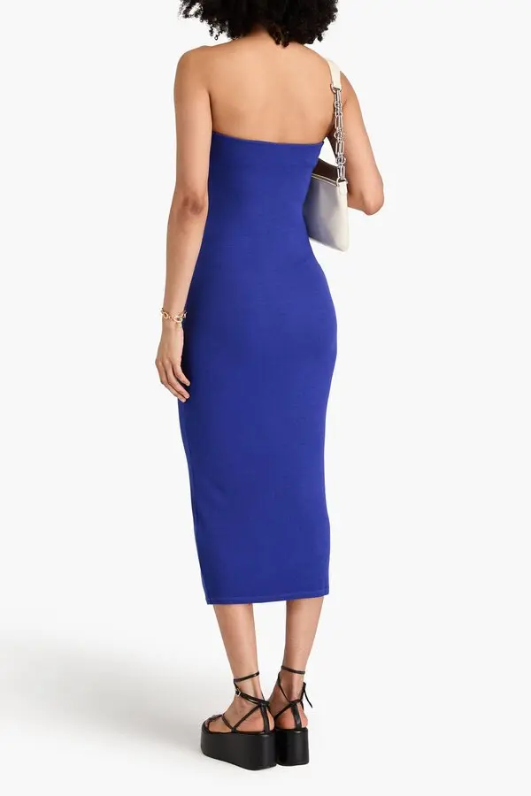 Enza Costa Strapless Ribbed Jersey Midi Dress In Royal Blue - 70% Off |  Editorialist