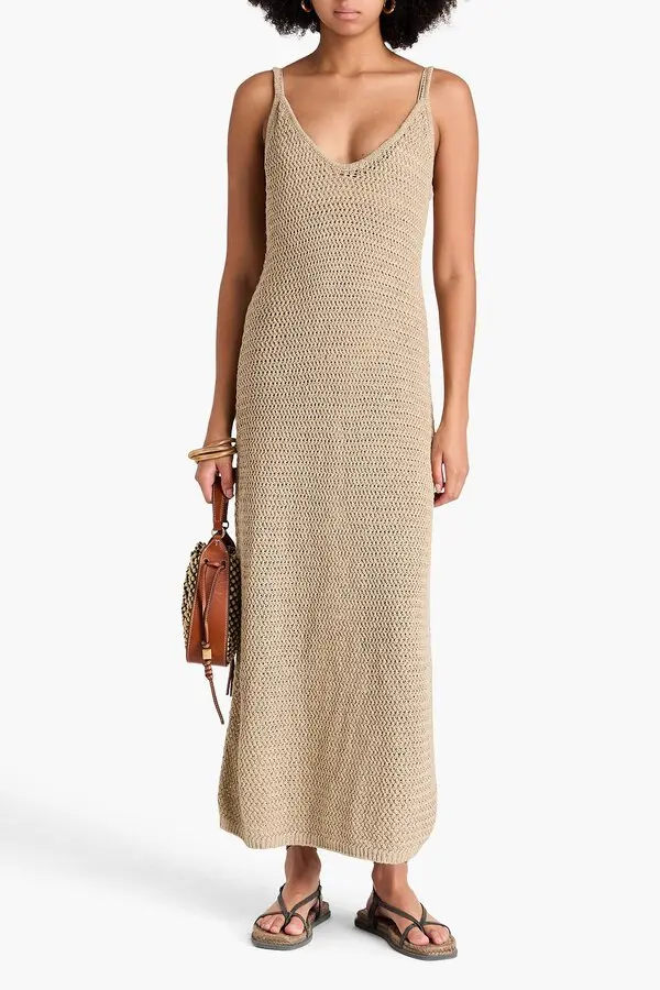 Enza Costa Linen Maxi Dress - Beige