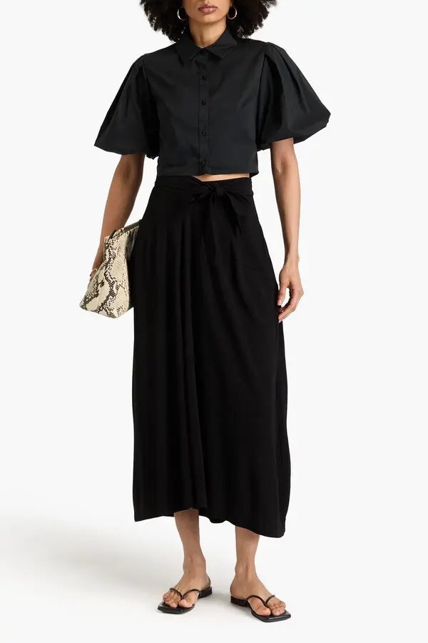 Bite Studios Belted Jersey Midi Skirt