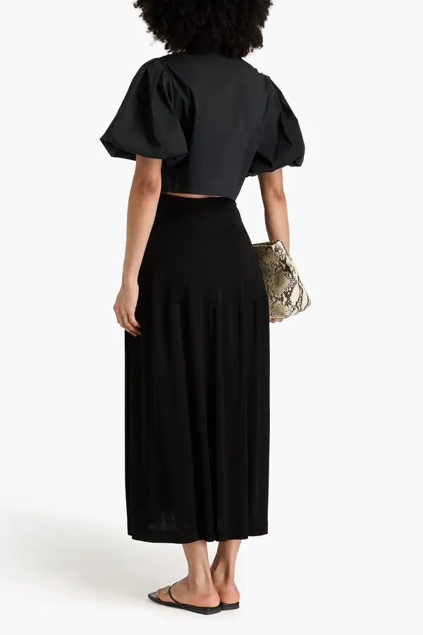 Bite Studios Belted Jersey Midi Skirt