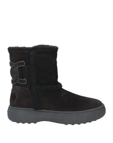 TOD'S Suede Ankle Boots With Shearling Lining - Black