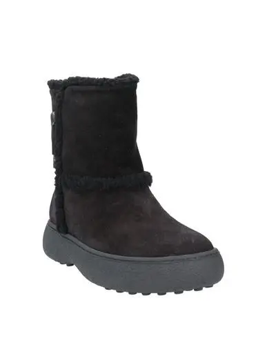 TOD'S Suede Ankle Boots With Shearling Lining - Black