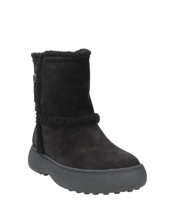 TOD'S Suede Ankle Boots With Shearling Lining - Black
