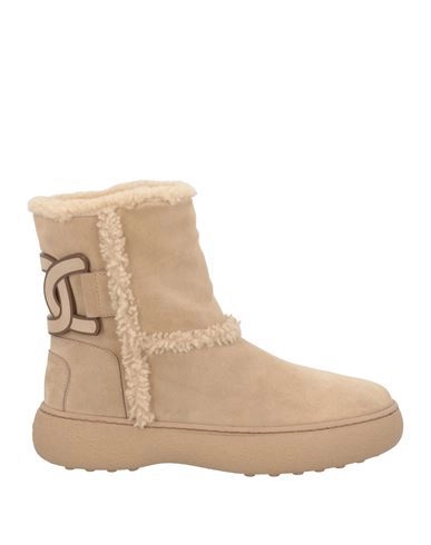 TOD'S Suede Ankle Boots With Shearling Lining - Camel