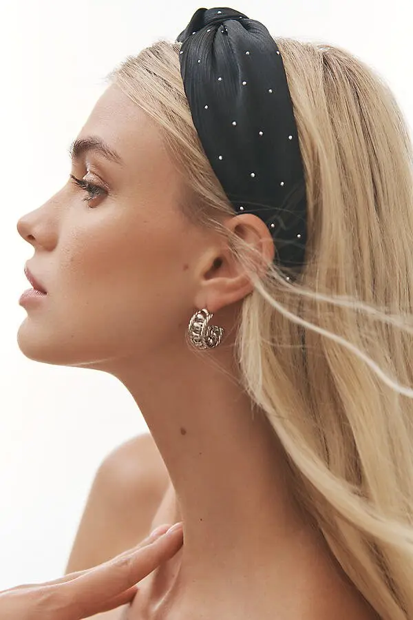 Anthropologie Everly Studded Knot Headband In Black - 29  display picture 1