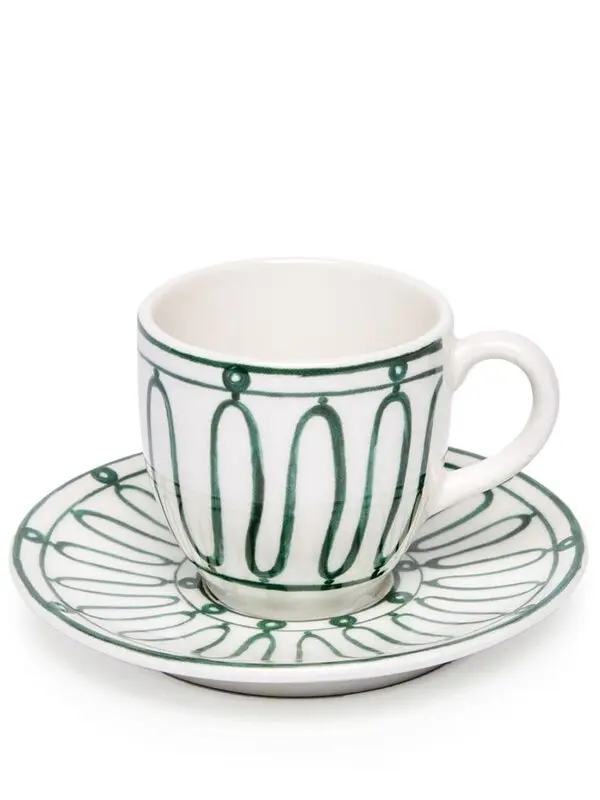 Themis Z Kyma Tea Cup And Saucer Set - White