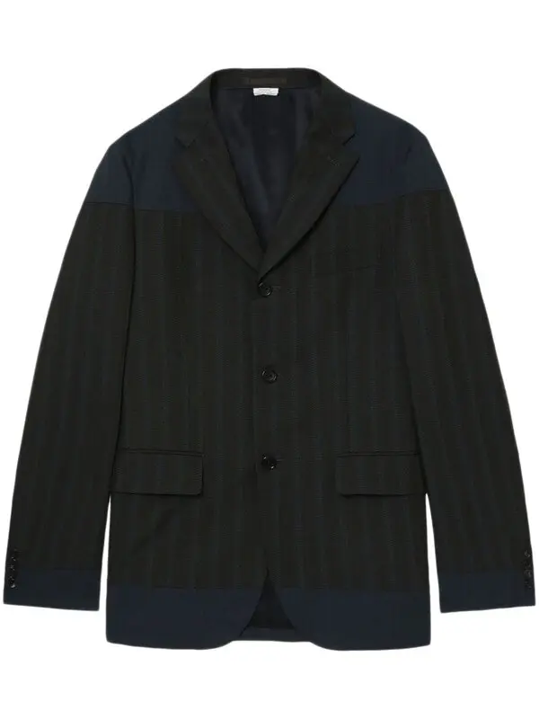 Comme Des Garçons Panelled Striped Blazer