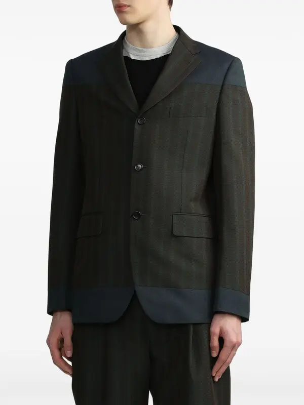Comme Des Garçons Panelled Striped Blazer