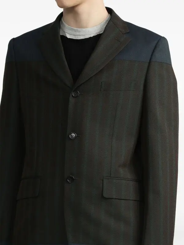 Comme Des Garçons Panelled Striped Blazer