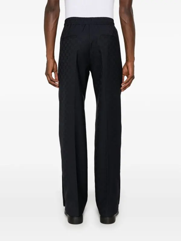 Gucci Gg Supreme Jacquard Straight Trousers - Blue
