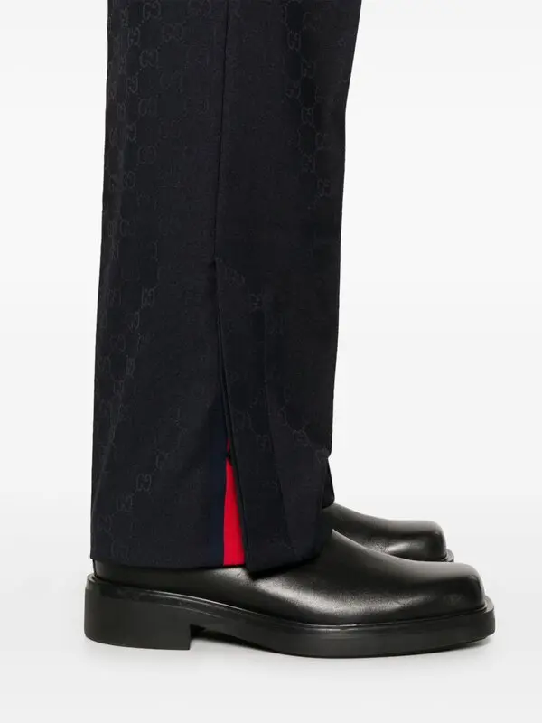 Gucci Gg Supreme Jacquard Straight Trousers - Blue