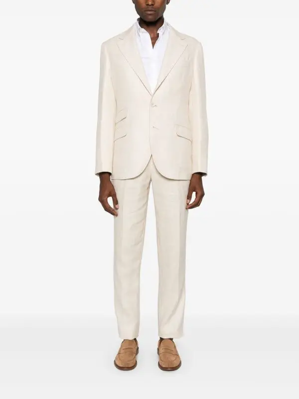 Brunello Cucinelli Single-breasted Linen-blend Suit - Neutrals