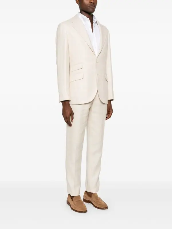 Brunello Cucinelli Single-breasted Linen-blend Suit - Neutrals