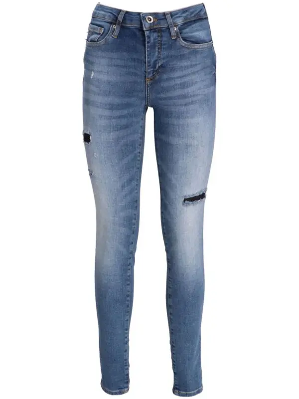 Armani Exchange Distressed Skinny Jeans - Blue