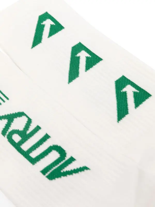 AUTRY Logo Intarsia Ribbed Socks