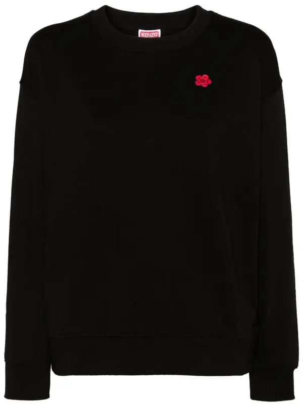 Kenzo Boke Flower-patch Cotton Sweatshirt - Black