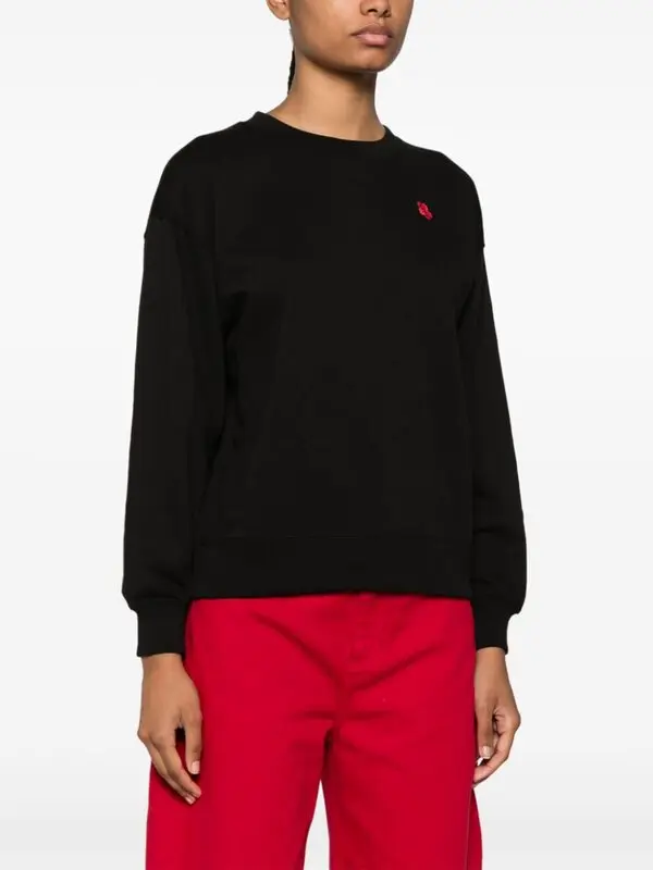 Kenzo Boke Flower-patch Cotton Sweatshirt - Black