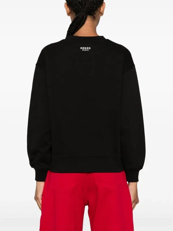 Kenzo Boke Flower-patch Cotton Sweatshirt - Black