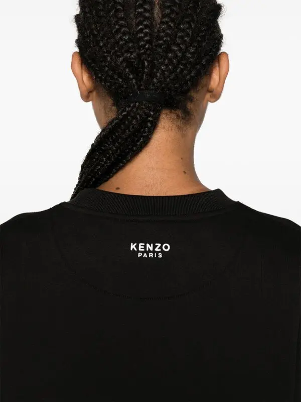 Kenzo Boke Flower-patch Cotton Sweatshirt - Black