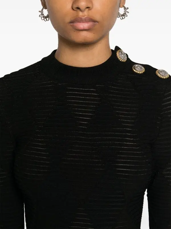 Balmain Embossed-button Jumper
