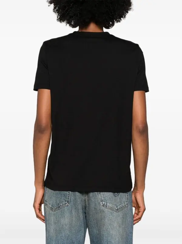 Balmain Crystal-logo Cotton T-shirt - Black
