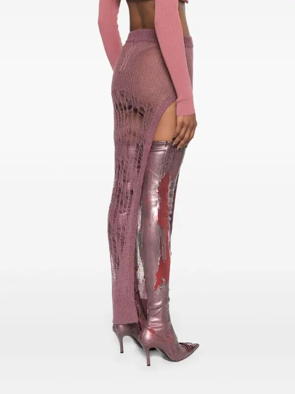 Rick Owens Spider Ziggy Open-knit Skirt - Purple