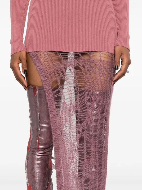 Rick Owens Spider Ziggy Open-knit Skirt - Purple
