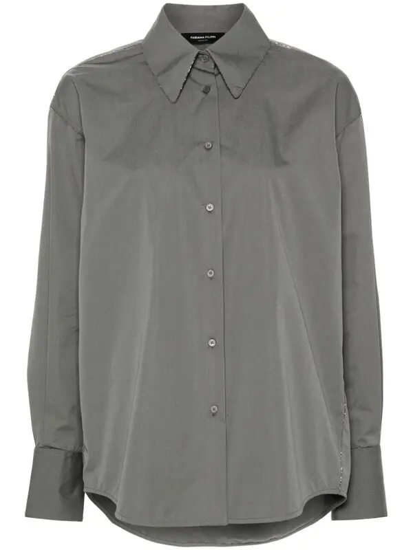 Fabiana Filippi Beaded-trim Poplin Shirt