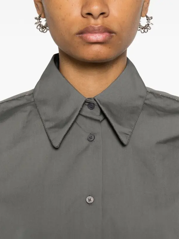 Fabiana Filippi Beaded-trim Poplin Shirt