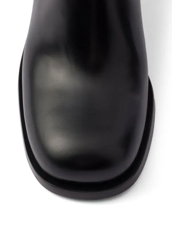 Prada Brushed-leather Booties