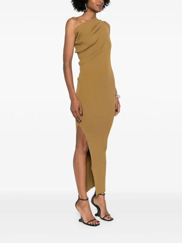 rick owens ribbed one shoulder dress Rick Owens Thena One-shoulder Maxi Dress
